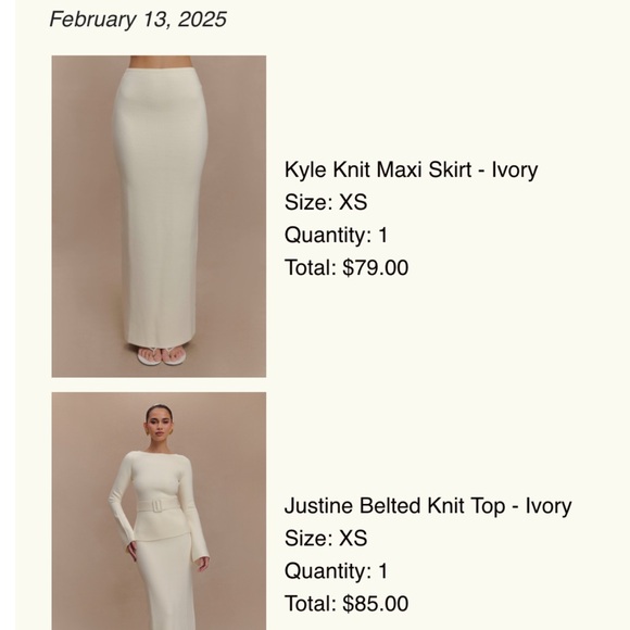 Meshki | Dresses | Meshki Set Justine Belted Top Kyle Knit Maxi Skirt ...